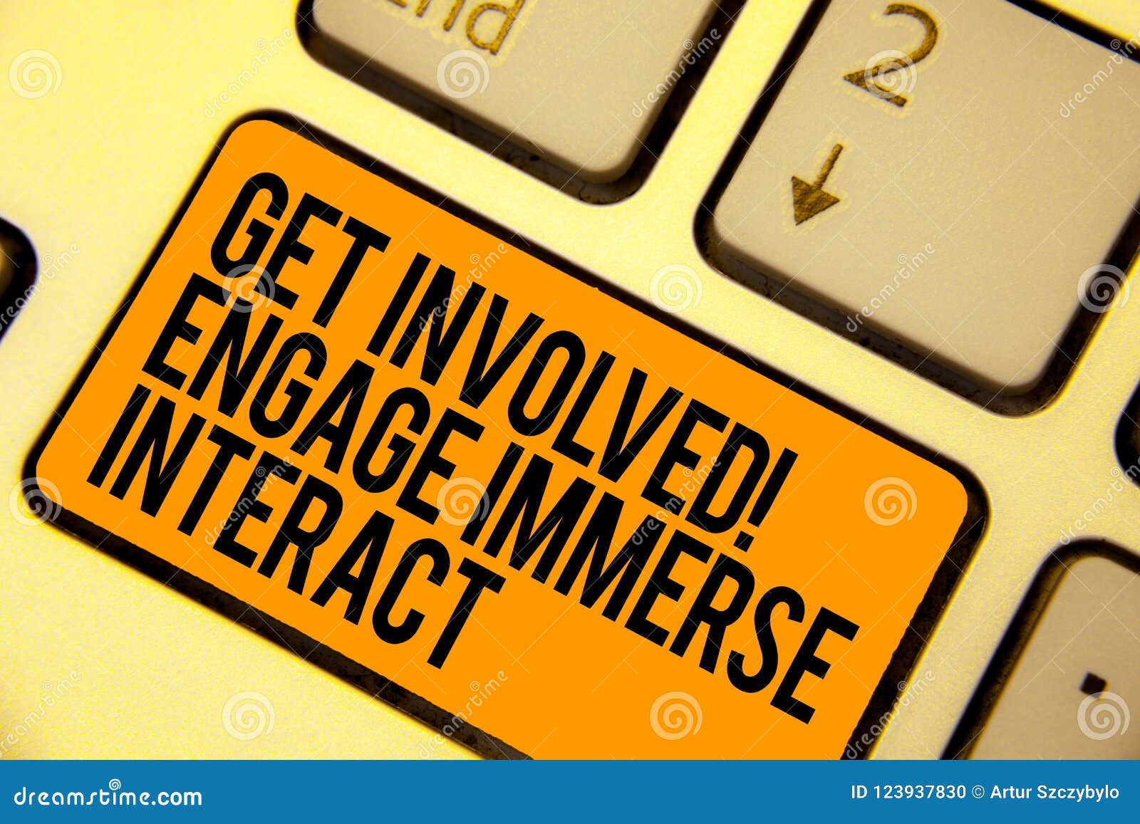 Handwriting Text Writing Get Involved Engage Immerse Interact. Concept ...