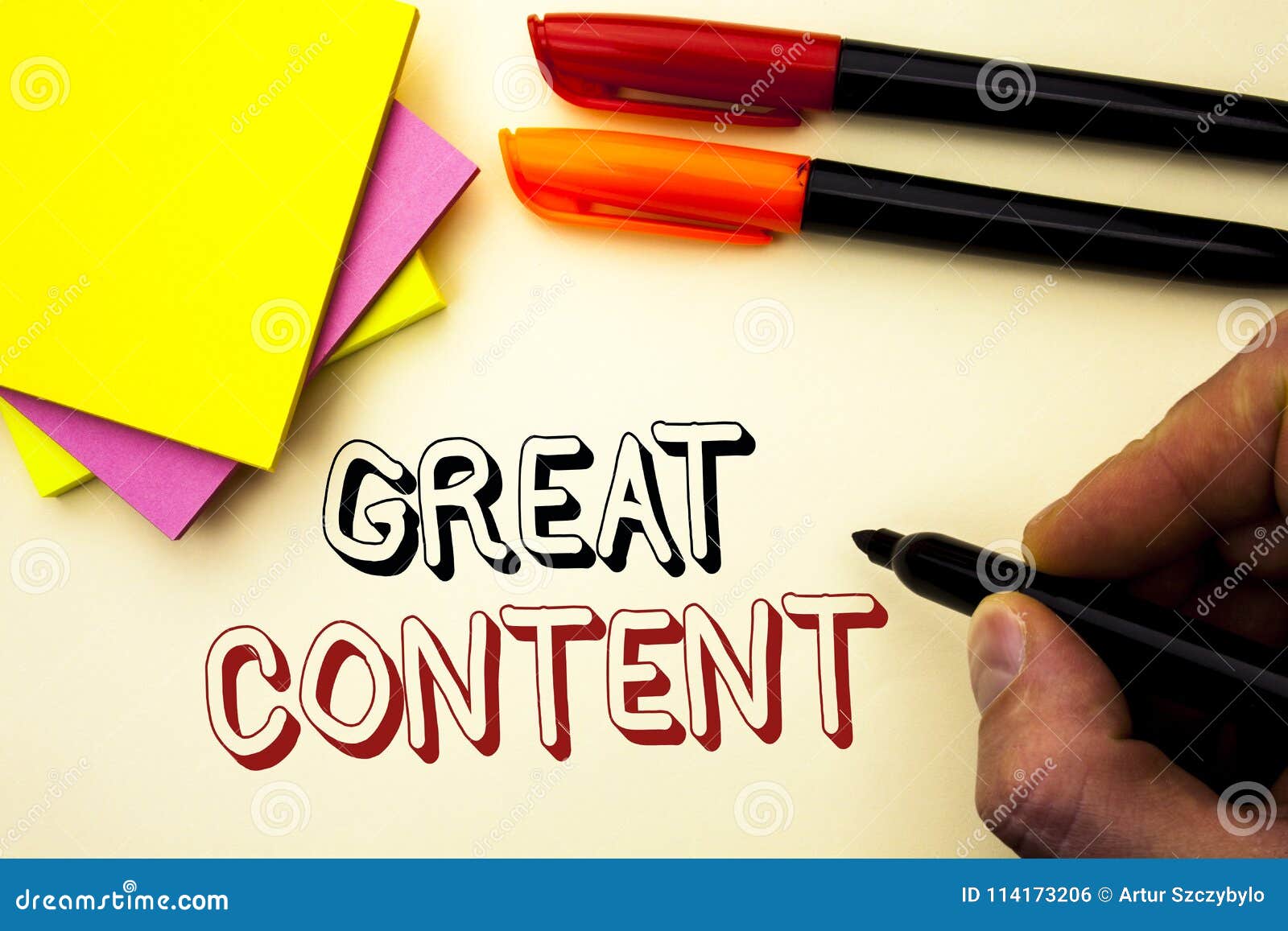 Handwriting Text Writing Great Content. Concept Meaning Excellent ...