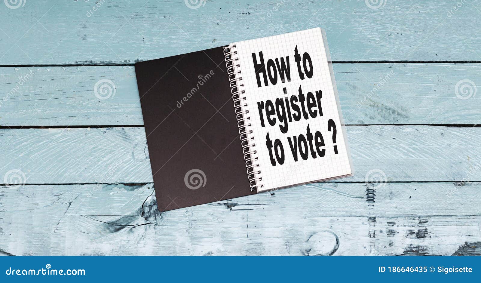 Handwriting Text Writing How To Register To Vote ? Question on Notebook ...