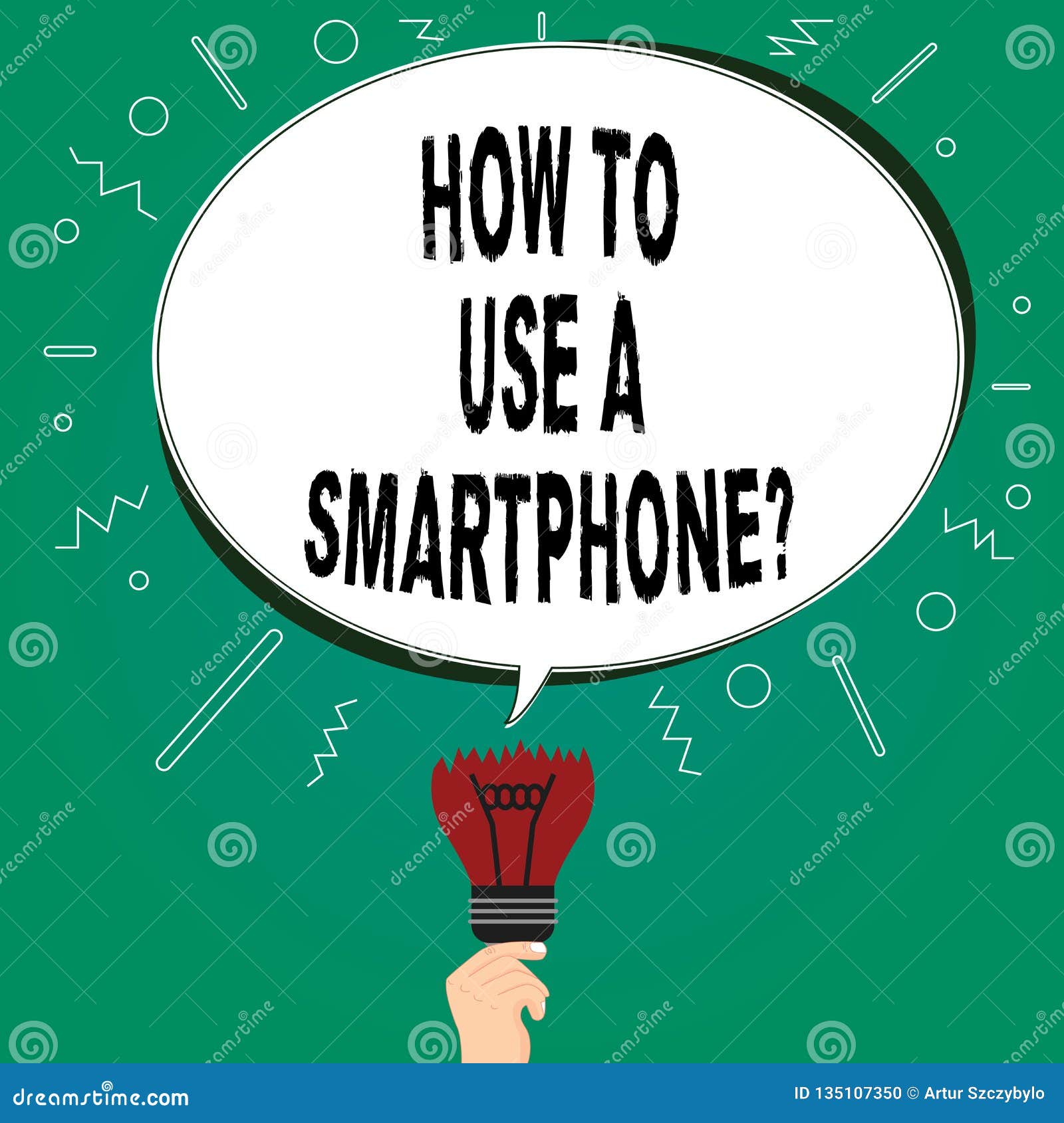 Handwriting Text Writing How To Use a Smartphonequestion. Concept ...