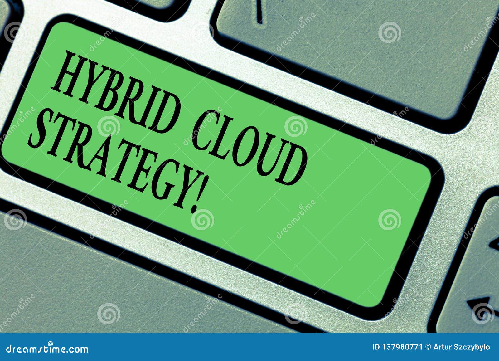 Handwriting Text Writing Hybrid Cloud Strategy. Concept Meaning Cloud ...