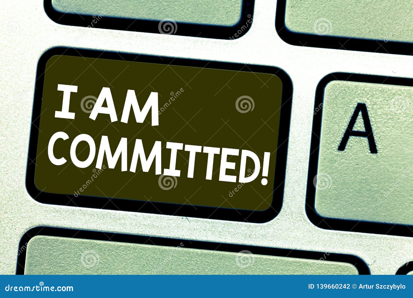 Handwriting Text Writing I am Committed. Concept Meaning To Be Engage ...