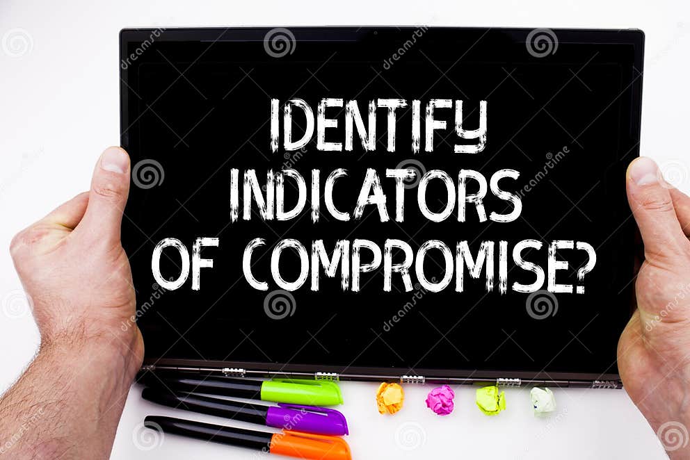 Handwriting Text Writing Identify Indicators of Compromise. Concept ...