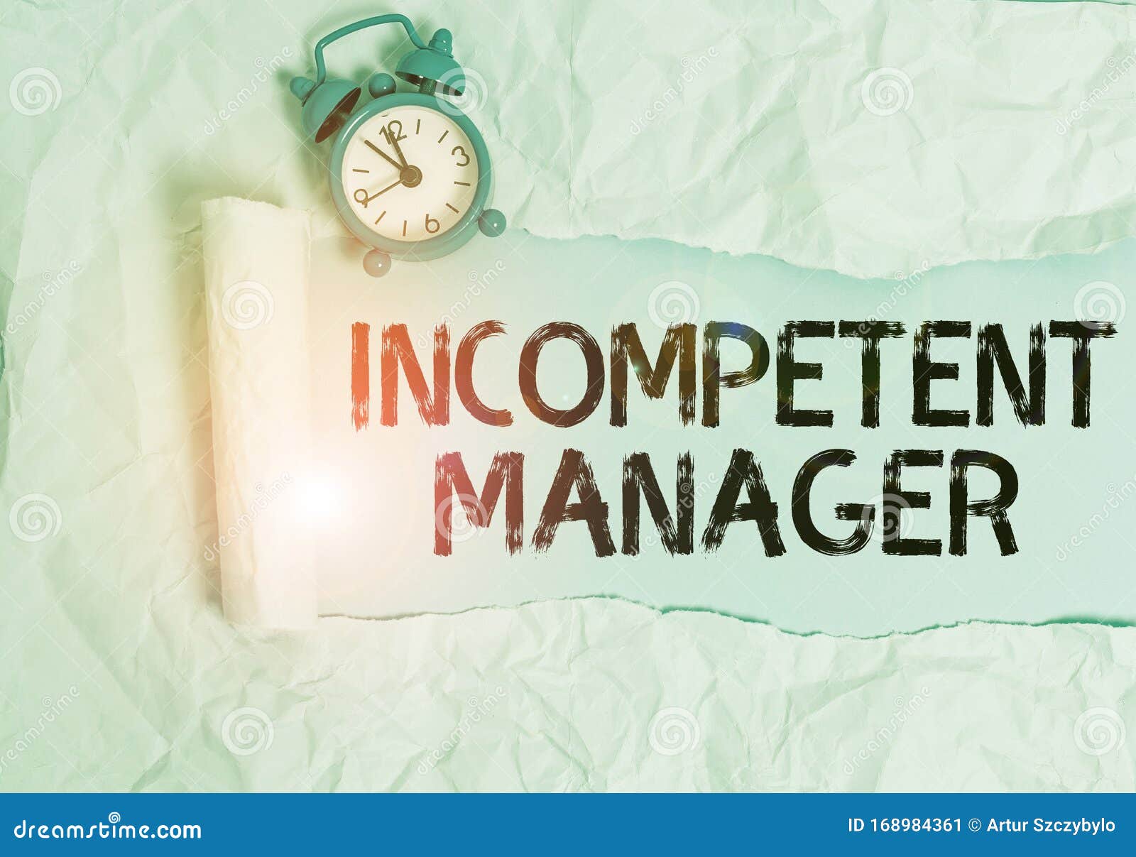 Handwriting Text Writing Incompetent Manager. Concept Meaning Lacking ...