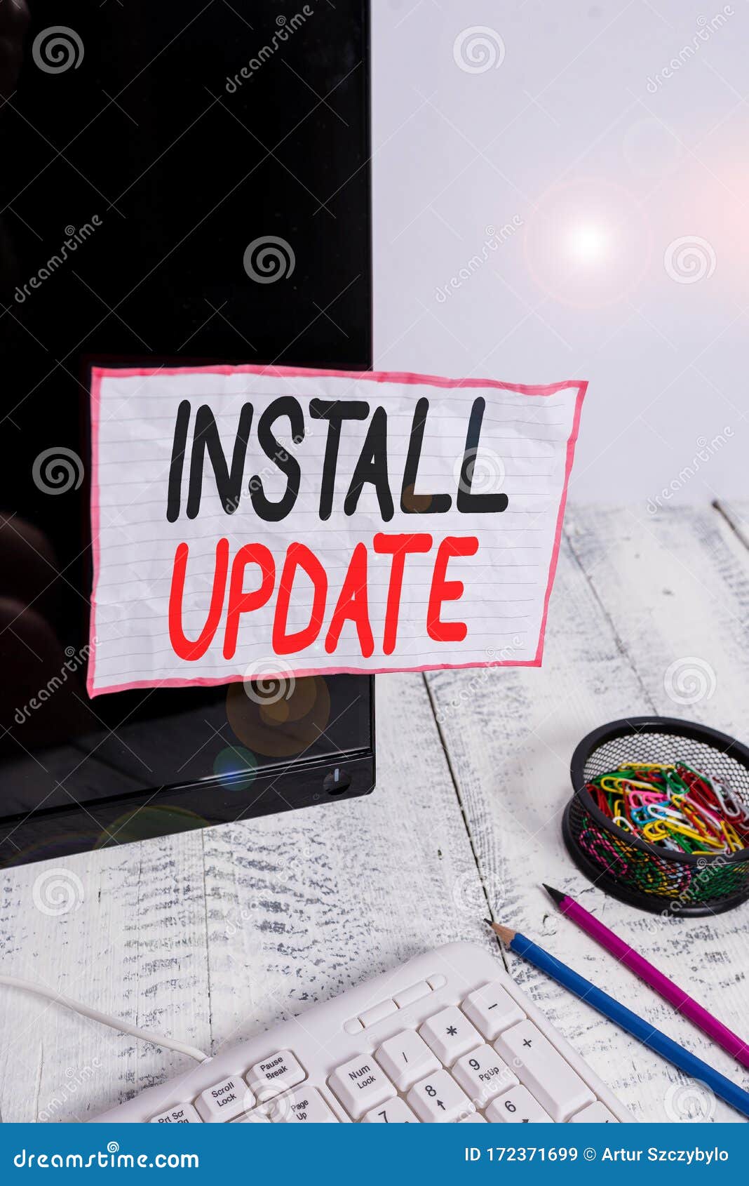 Handwriting Text Writing Install Update. Concept Meaning the Act of ...