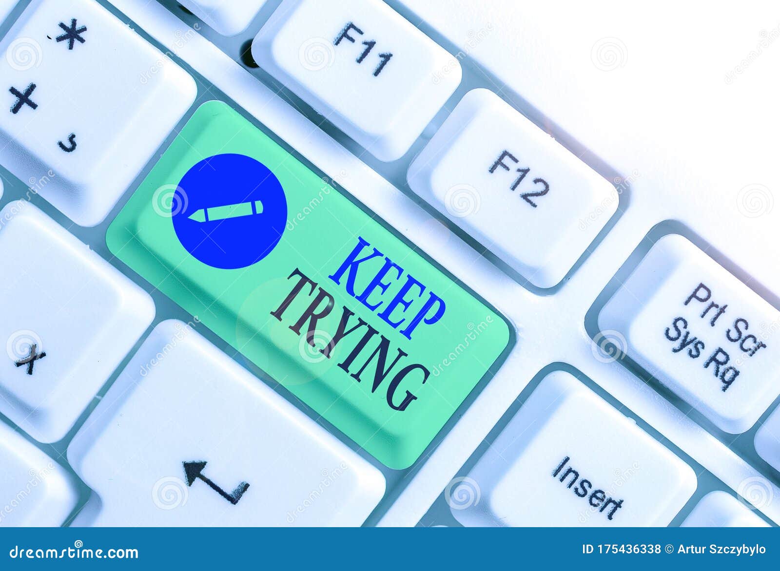 Handwriting Text Writing Keep Trying. Concept Meaning Continue To Do ...