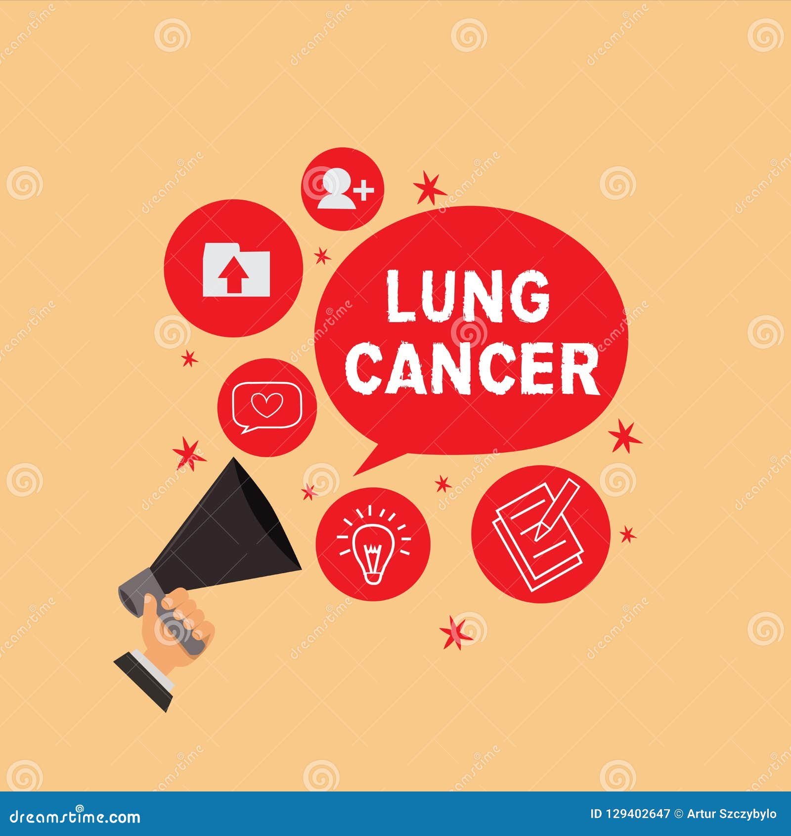 Handwriting Text Writing Lung Cancer. Concept Meaning Uncontrolled ...
