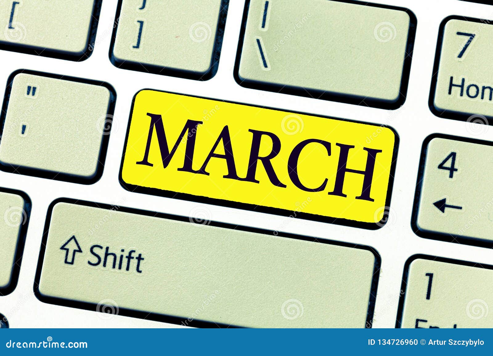 Handwriting Text Writing March. Concept Meaning Third Month Year Where ...
