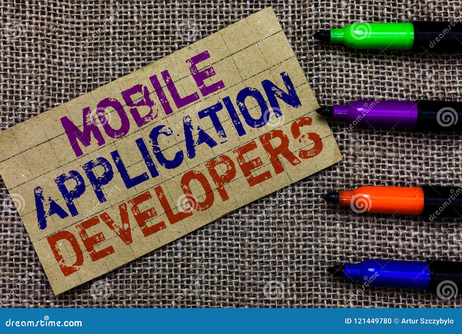 Handwriting Text Writing Mobile Application Developers. Concept Meaning Create Software for ...