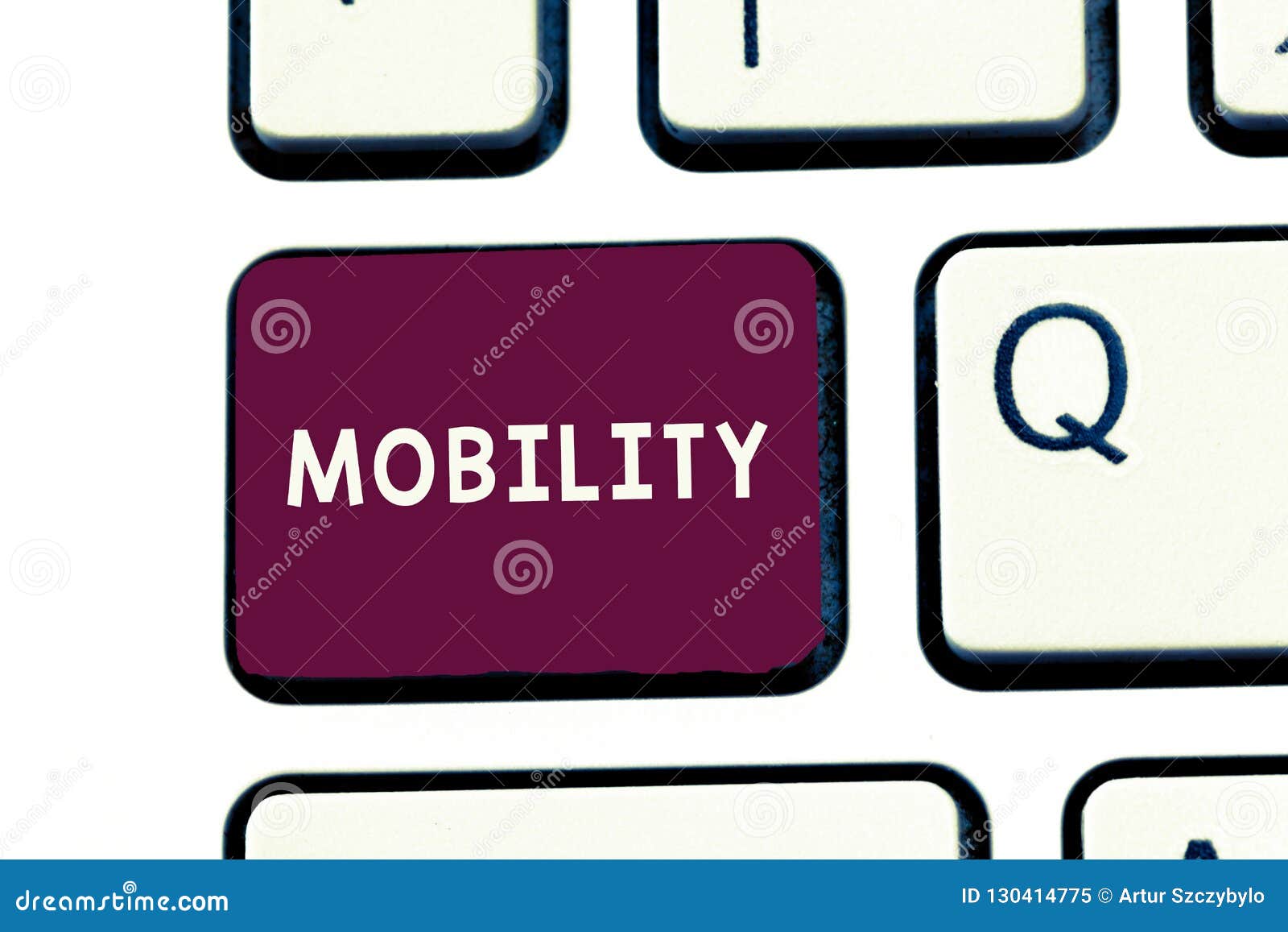 Handwriting Text Writing Mobility. Concept Meaning Ability To Move or ...