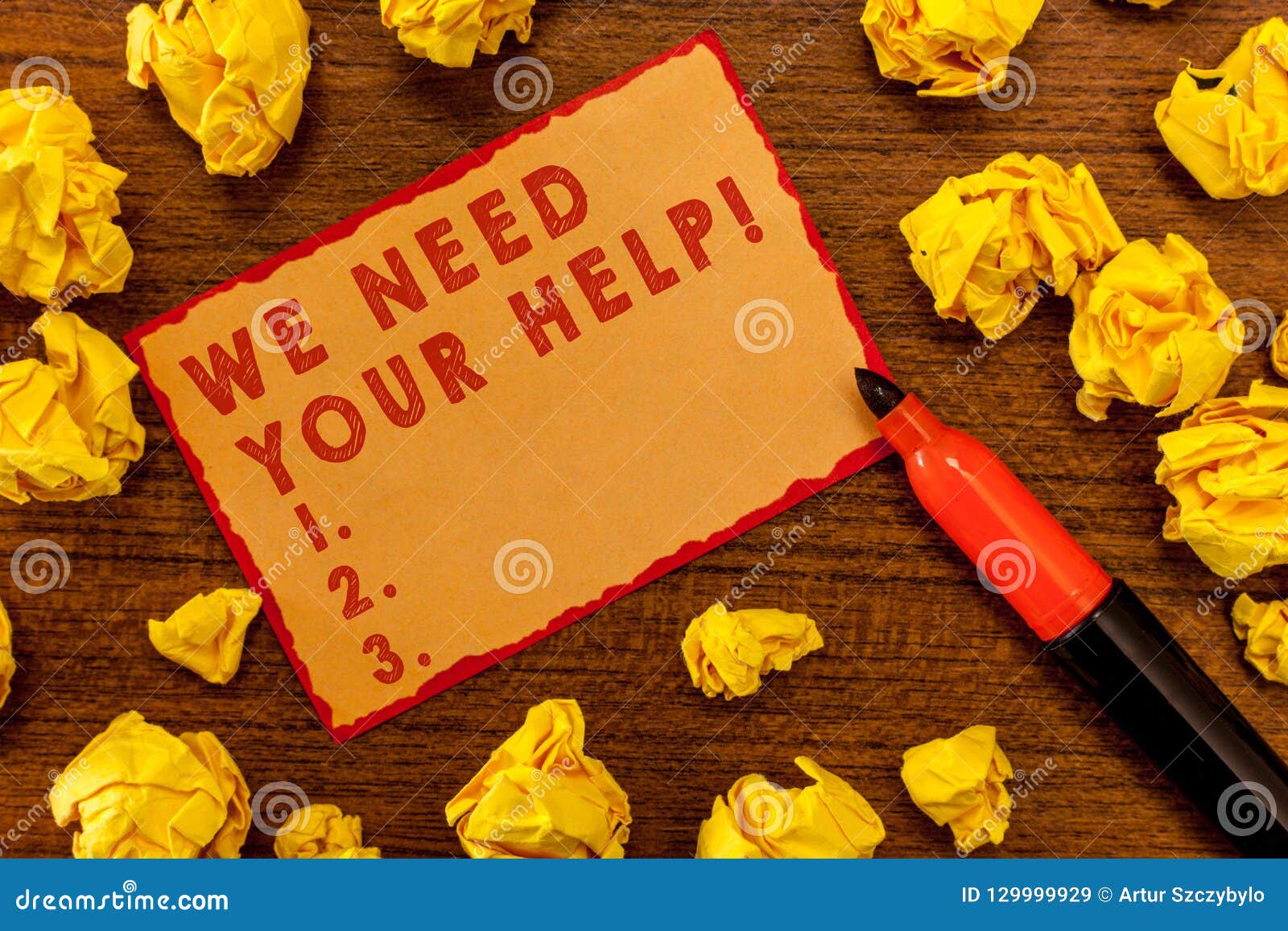 Handwriting Text Writing we Need Your Help. Concept Meaning Service ...