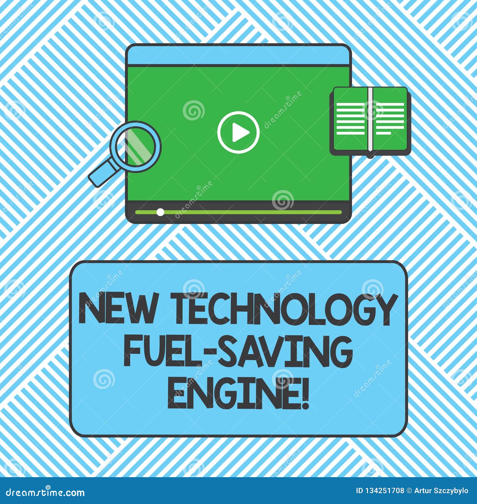 Handwriting Text Writing New Technology Fuel Saving Engine. Concept ...