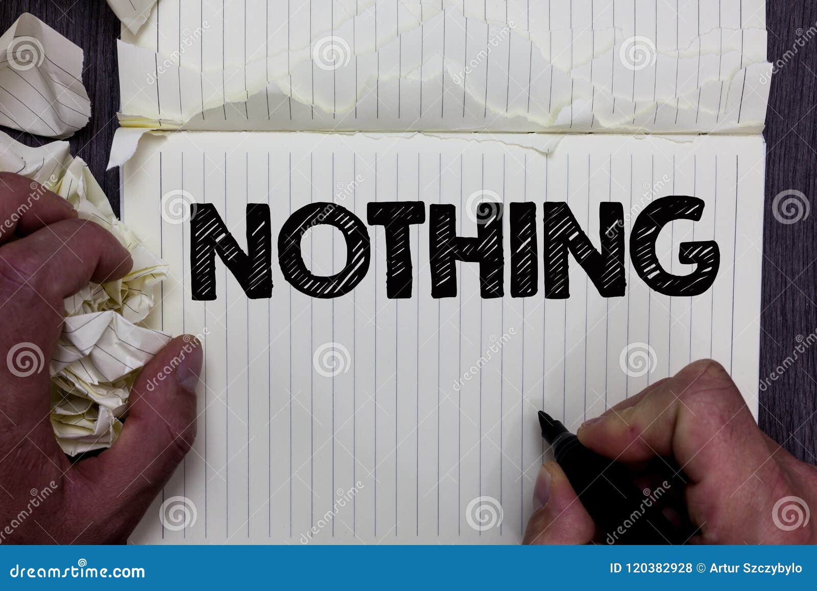 Handwriting Text Writing Nothing. Concept Meaning Not Anything No ...