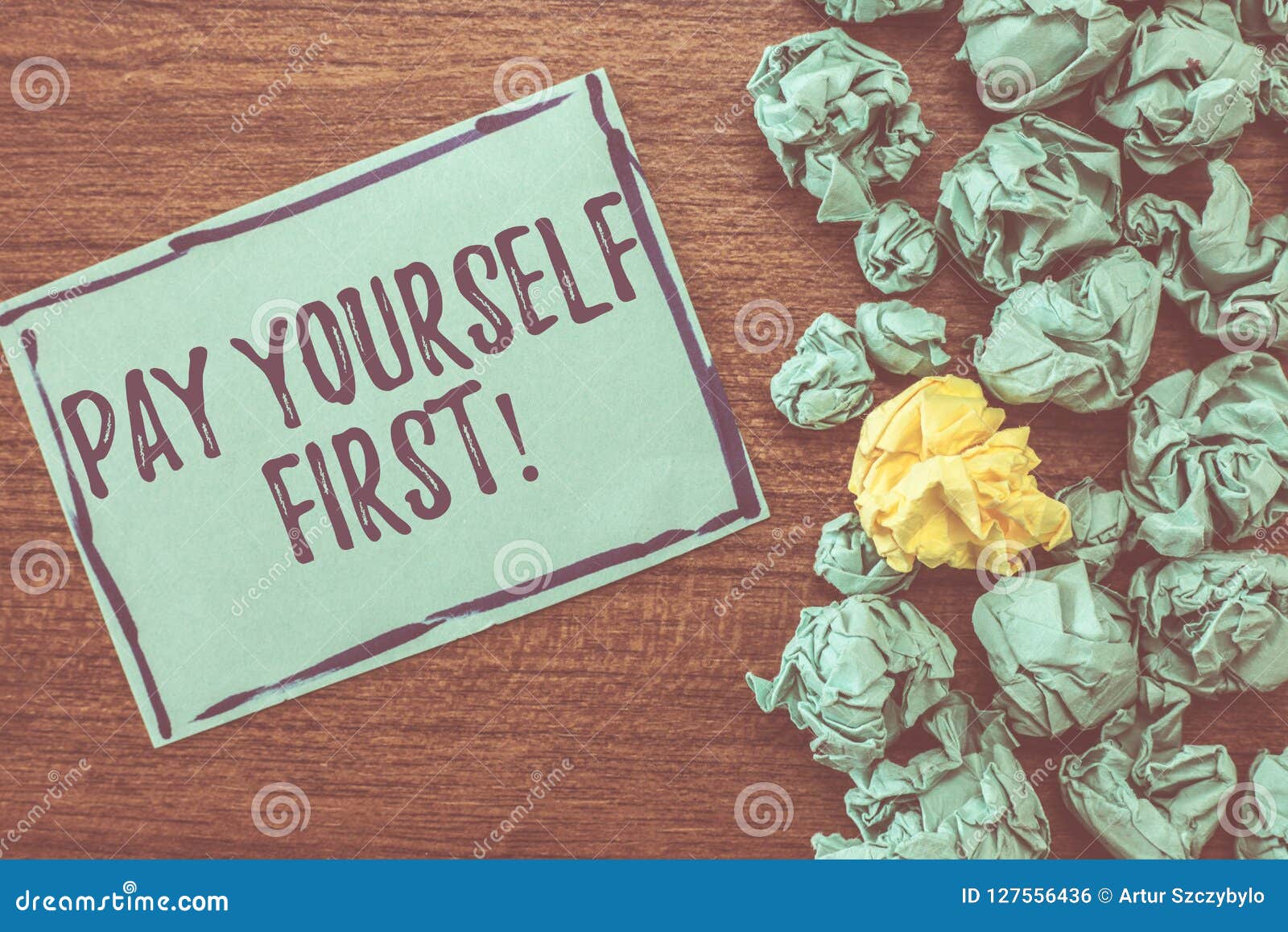 Handwriting Text Writing Pay Yourself First. Concept Meaning Saving for ...