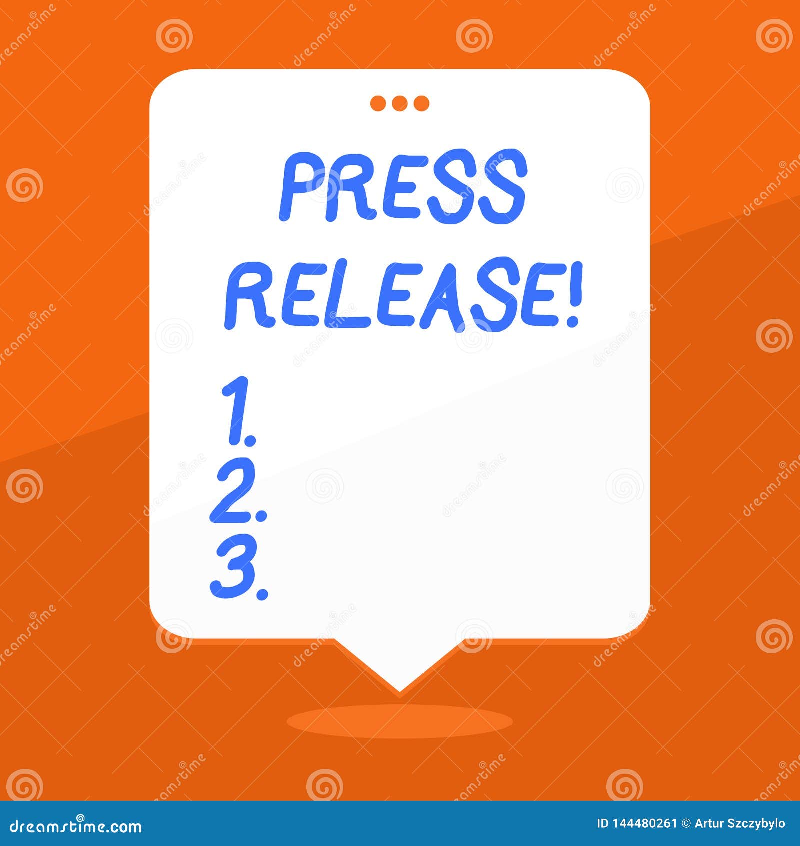 Handwriting Text Writing Press Release. Concept Meaning Statement ...