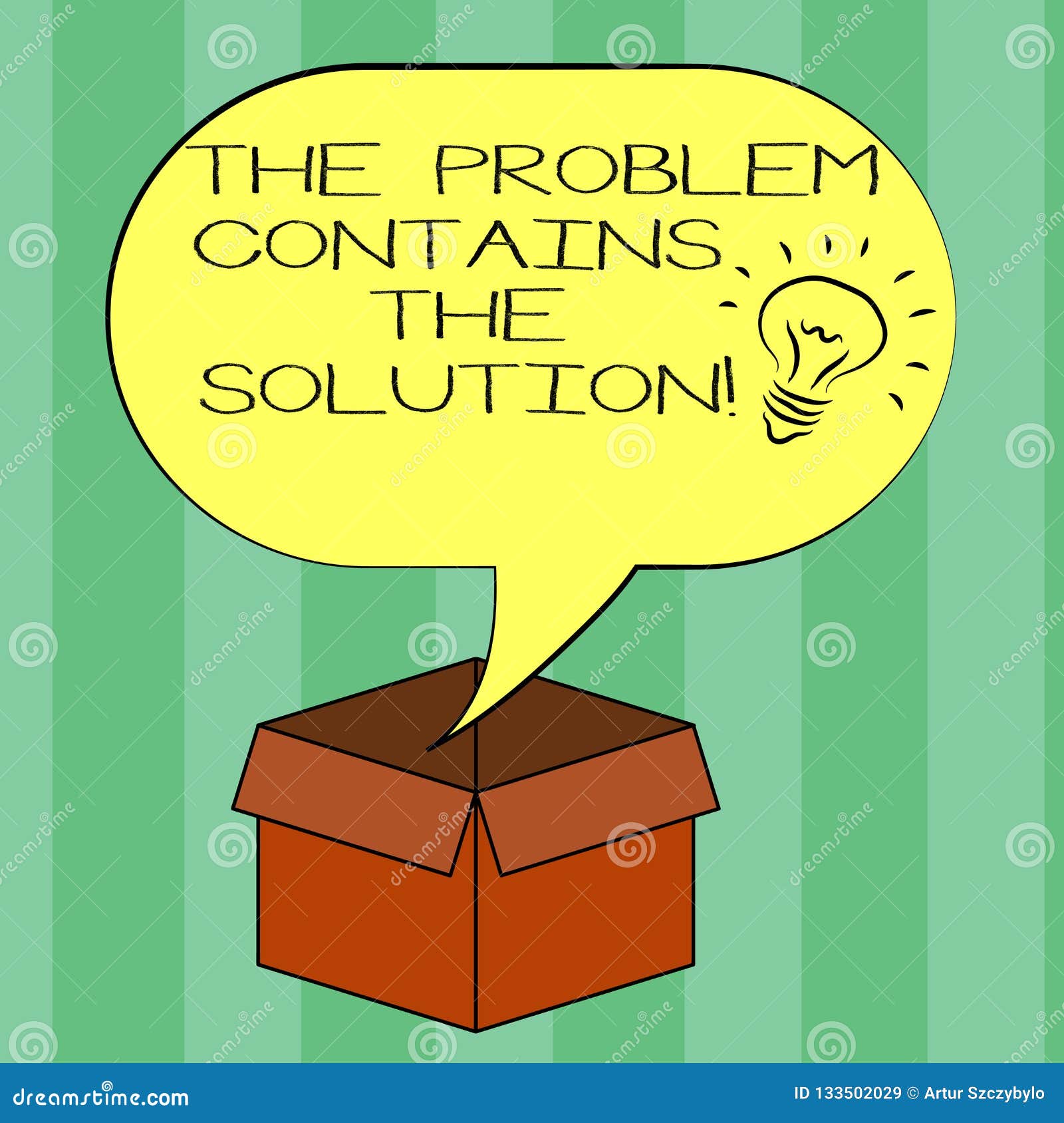 Handwriting Text Writing the Problem Contains the Solution. Concept ...