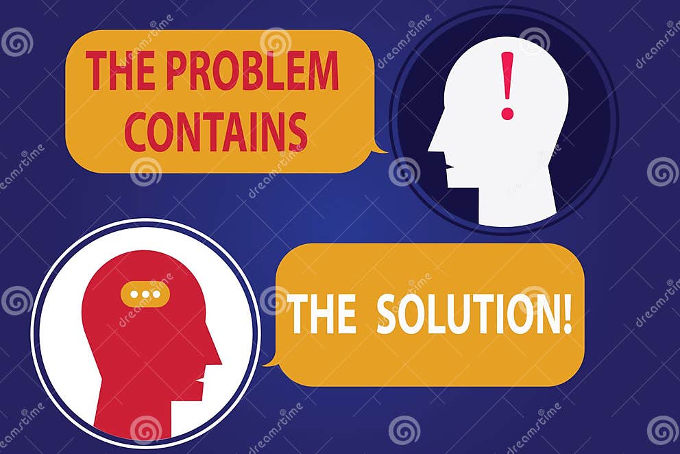 Handwriting Text Writing the Problem Contains the Solution. Concept ...