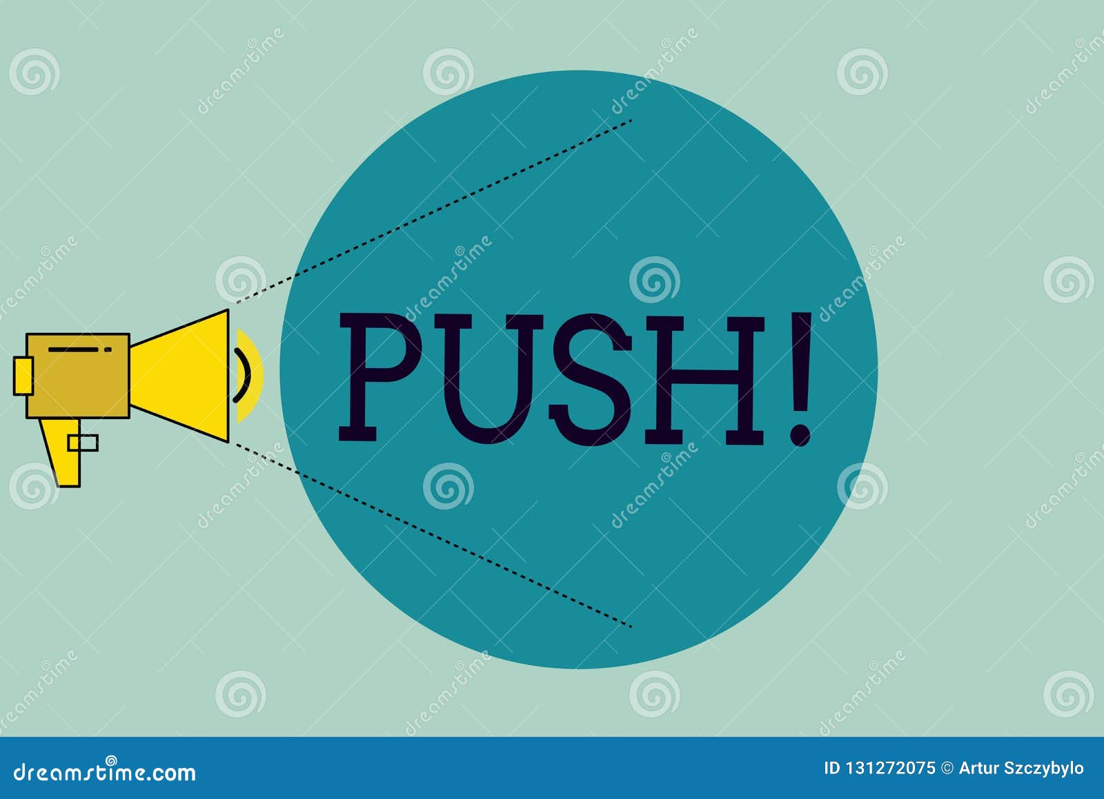 Handwriting Text Writing Push. Concept Meaning Move Forward by Using ...