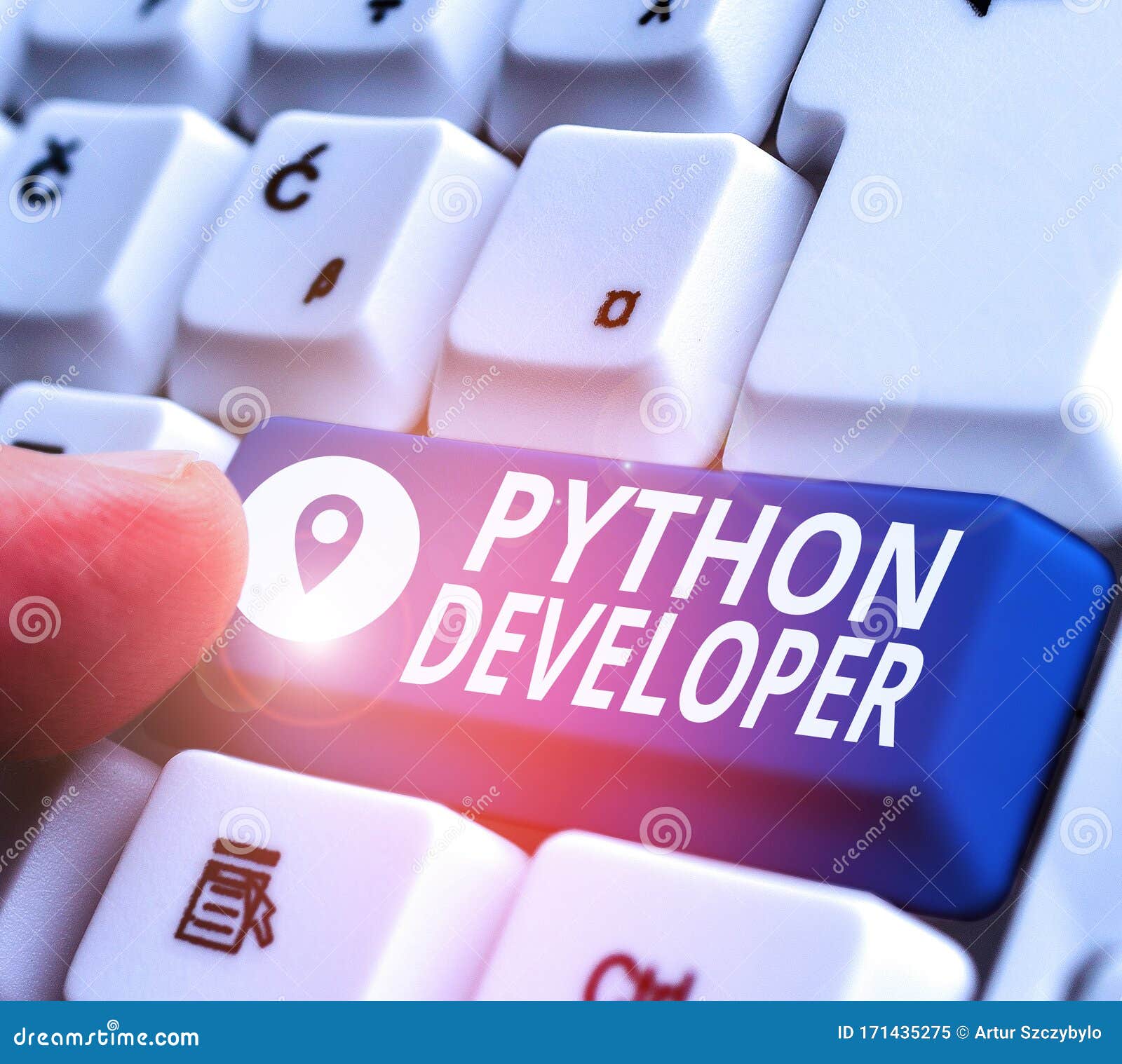 Handwriting Text Writing Python Developer. Concept Meaning Responsible ...