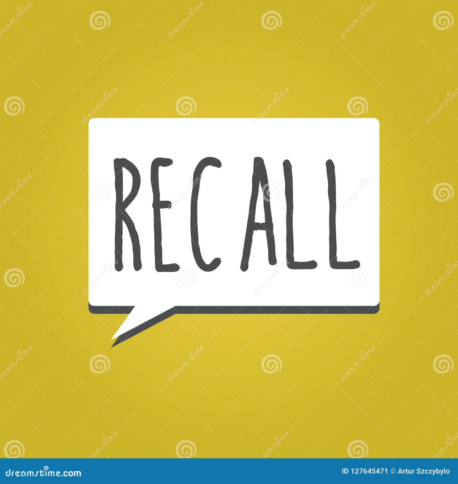 Handwriting Text Writing Recall. Concept Meaning Bring Fact Event or ...