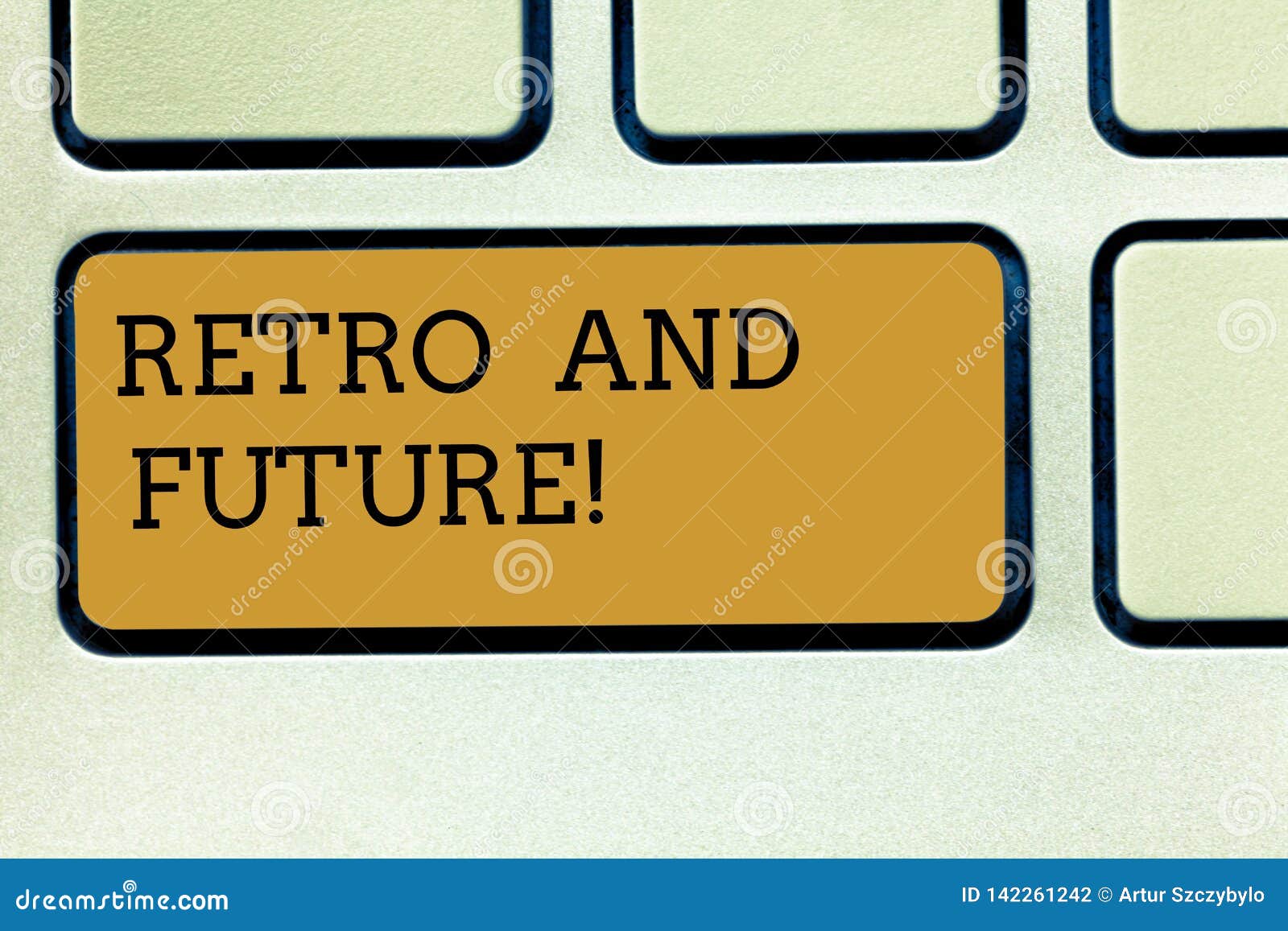 Handwriting Text Writing Retro and Future. Concept Meaning Optimistic ...