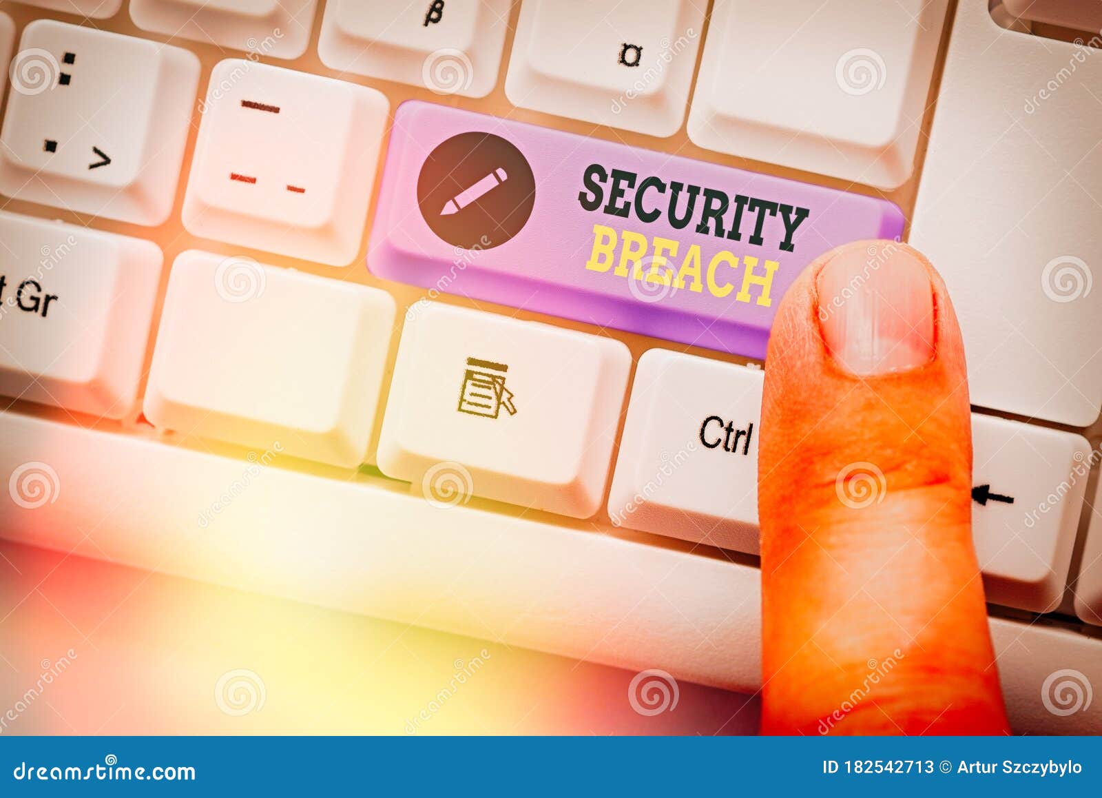 Handwriting Text Writing Security Breach. Concept Meaning Incident that ...