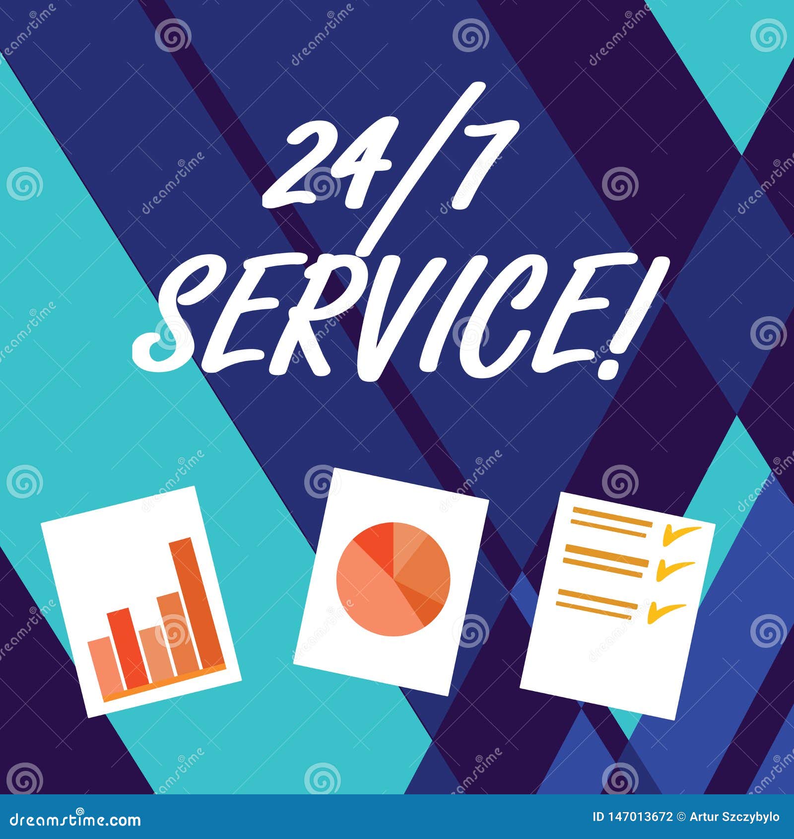 Handwriting Text Writing 24 or 7 Service. Concept Meaning Service that ...