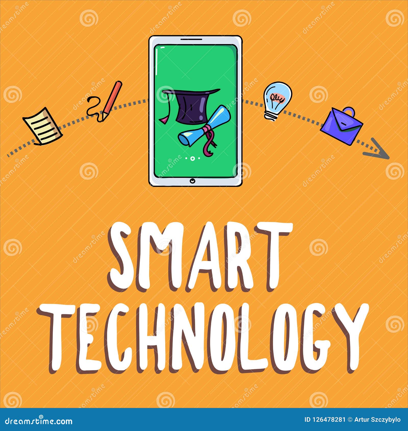 Handwriting Text Writing Smart Technology. Concept Meaning Gadgets or ...