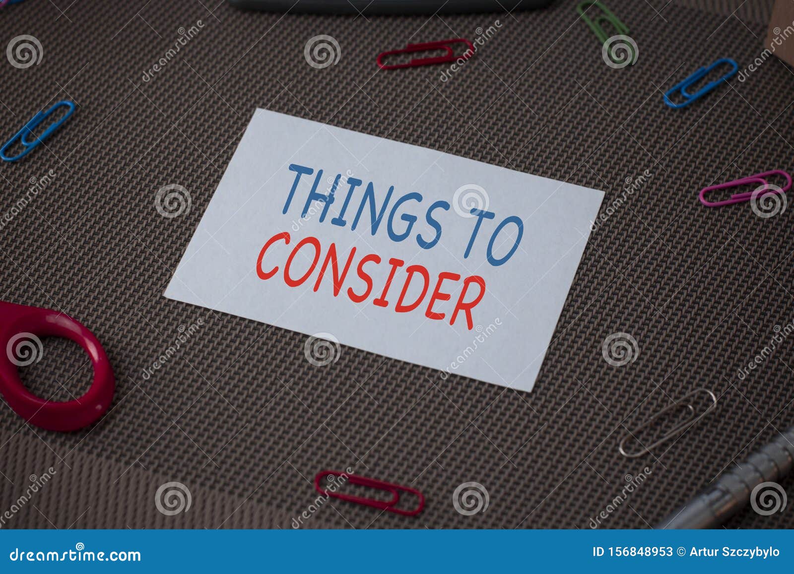 Handwriting Text Writing Things To Consider. Concept Meaning Think ...