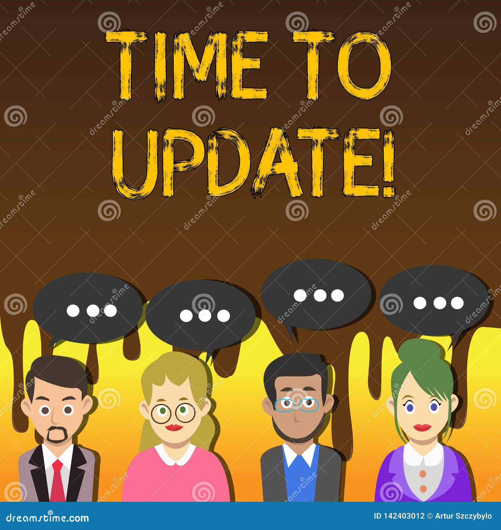 Handwriting Text Writing Time To Update. Concept Meaning Renewal ...