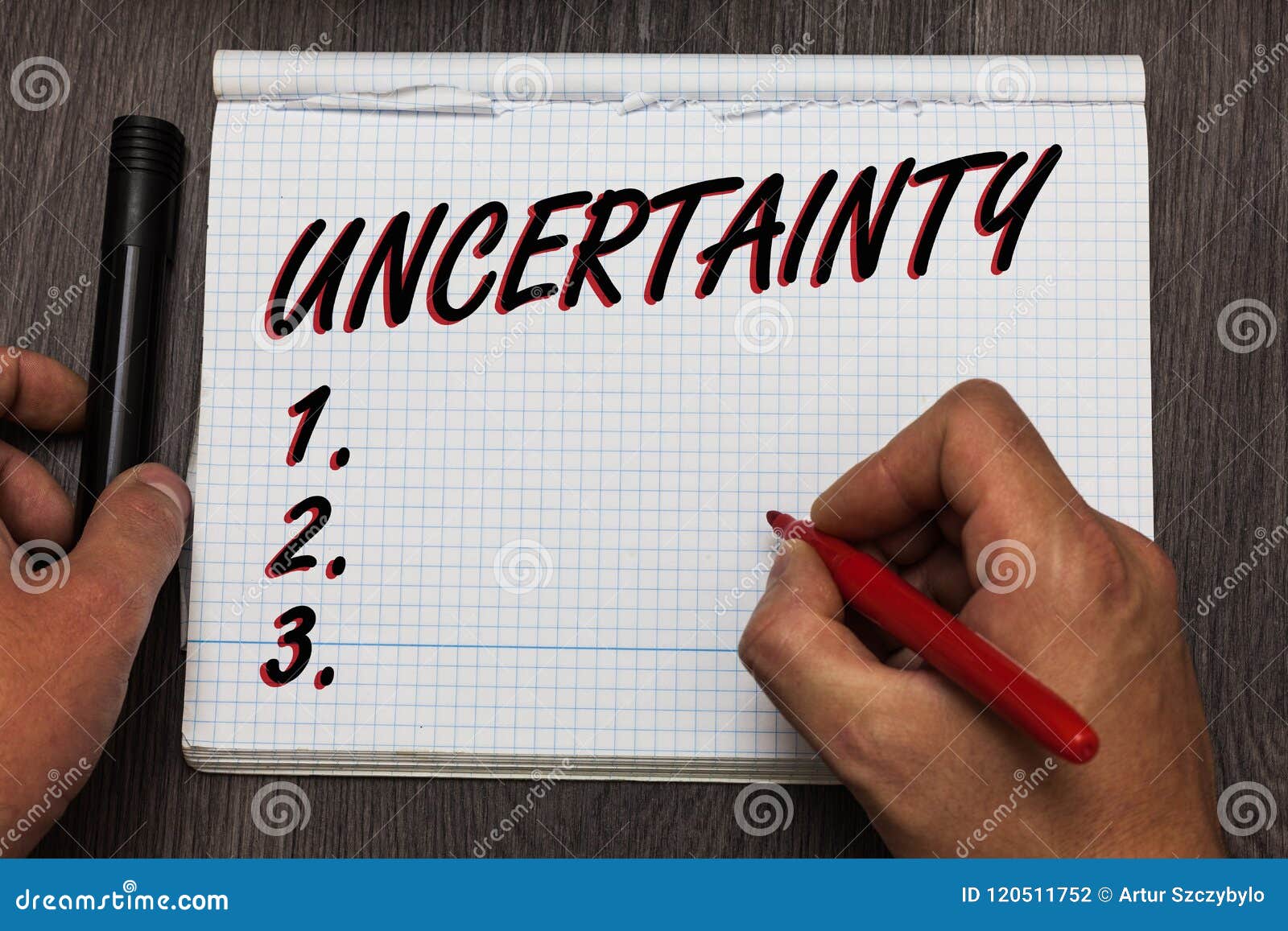 Handwriting Text Writing Uncertainty. Concept Meaning Unpredictability ...