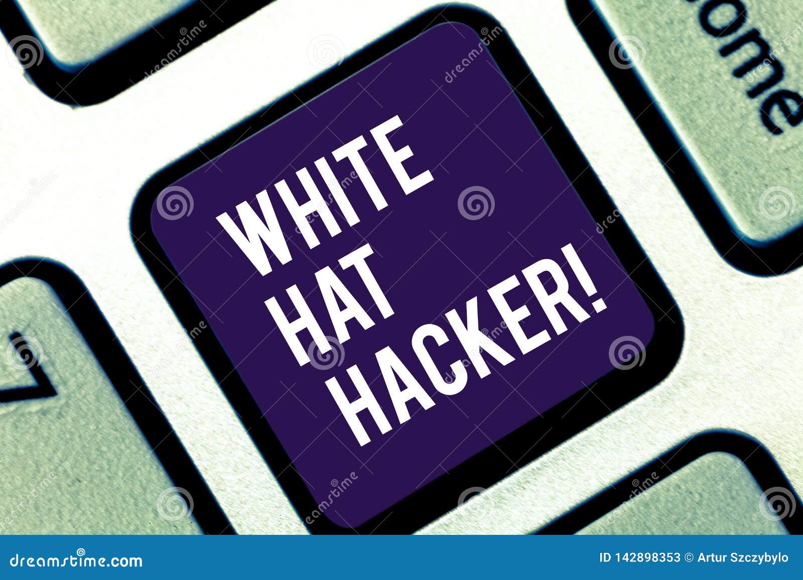 Handwriting Text Writing White Hat Hacker. Concept Meaning Computer ...