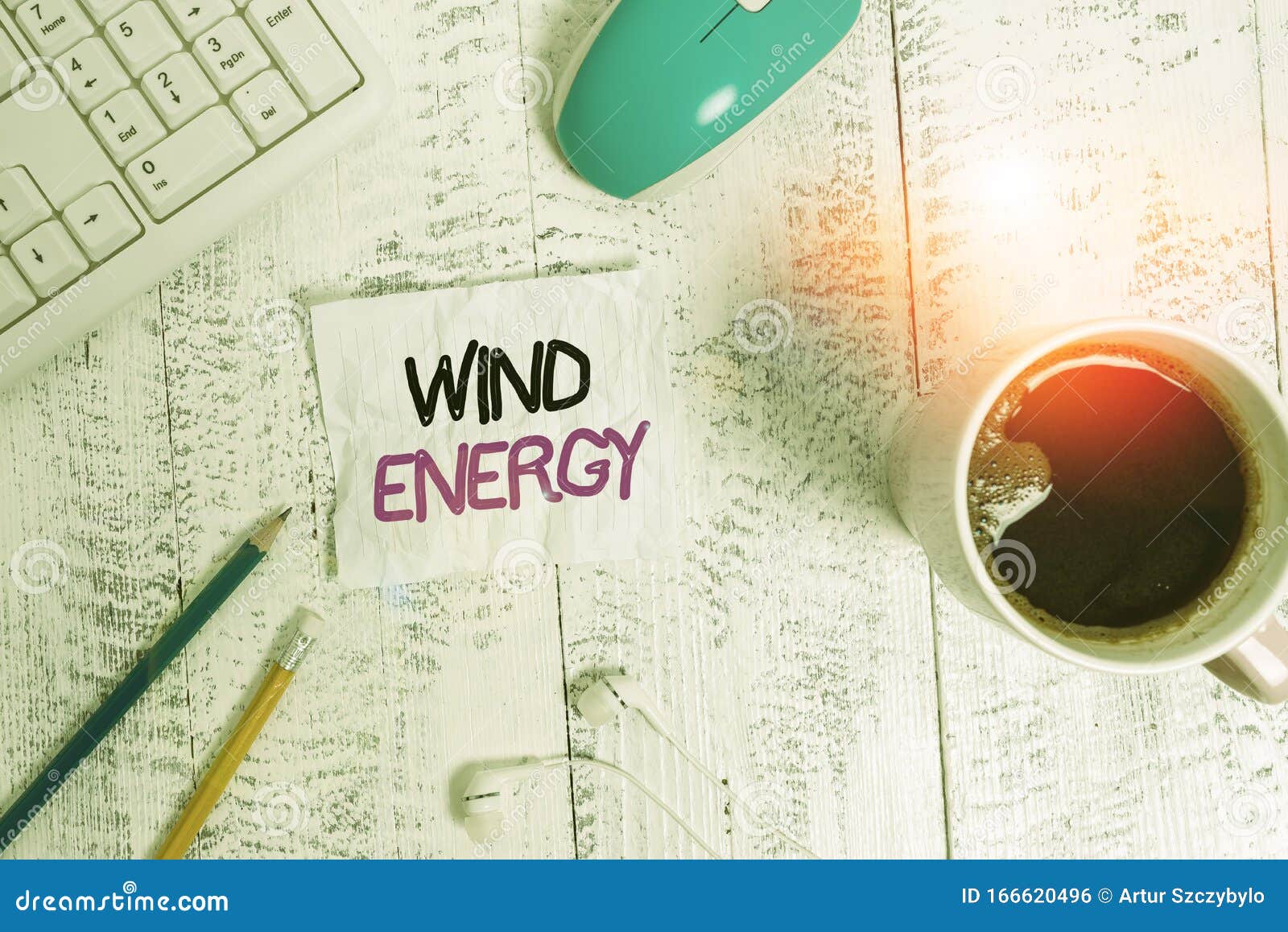Handwriting Text Writing Wind Energy. Concept Meaning the Process by ...