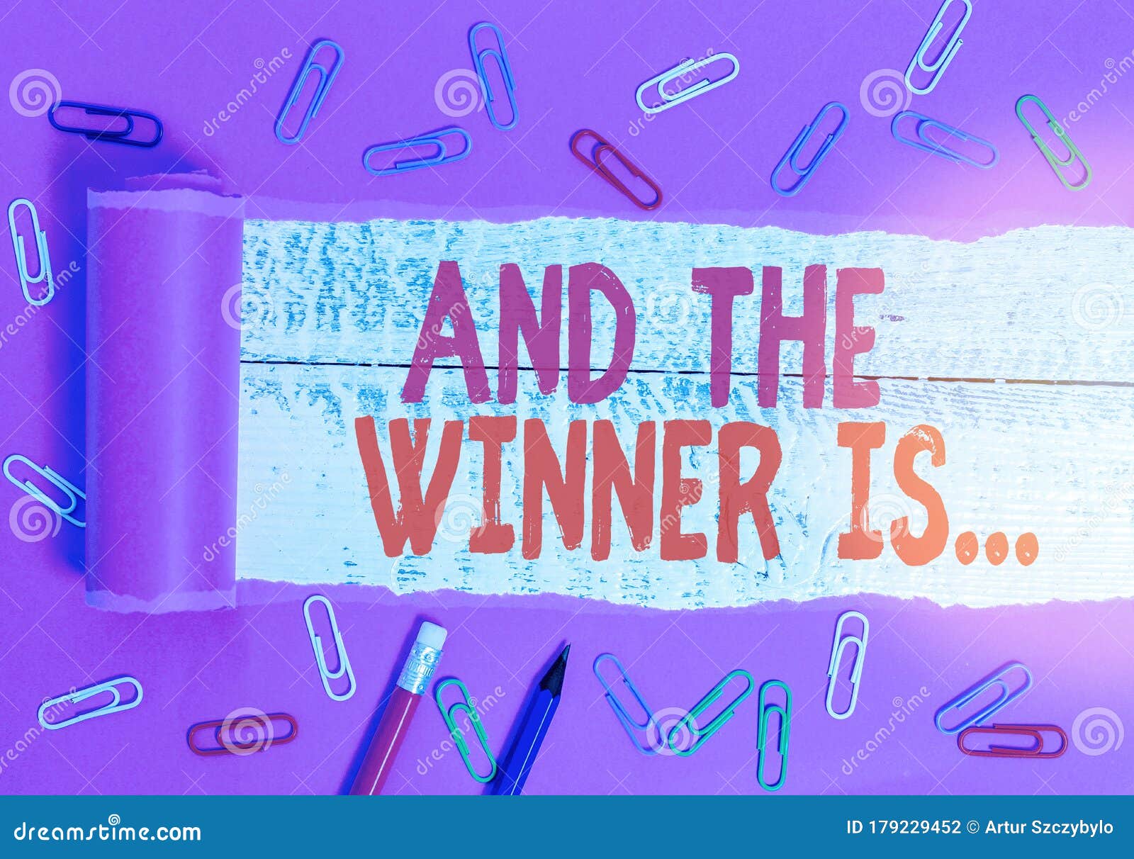 Handwriting Text Writing and the Winner is. Concept Meaning Announcing ...