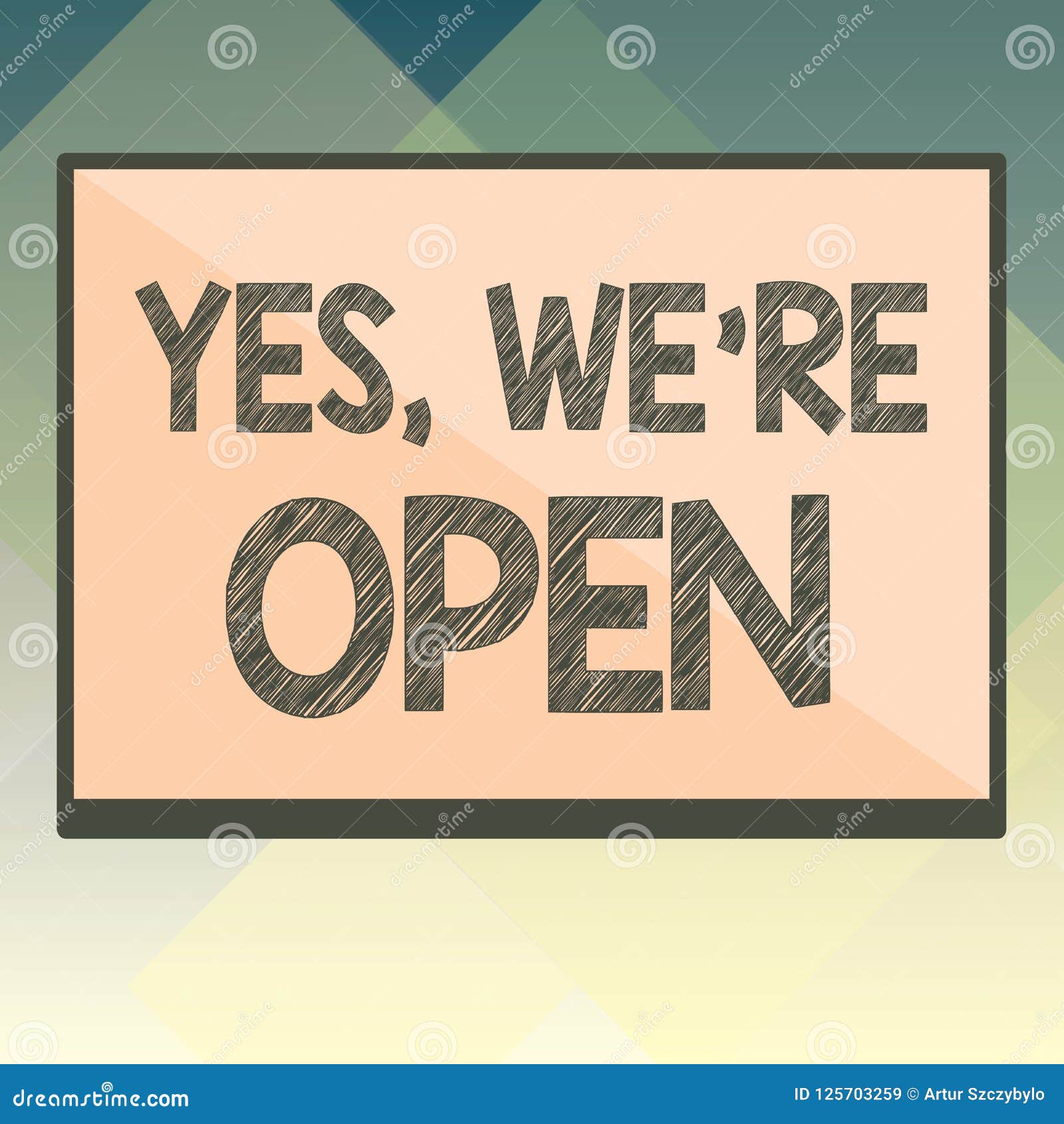 Handwriting Text Yes, we Re are Open. Concept Meaning Answering on ...