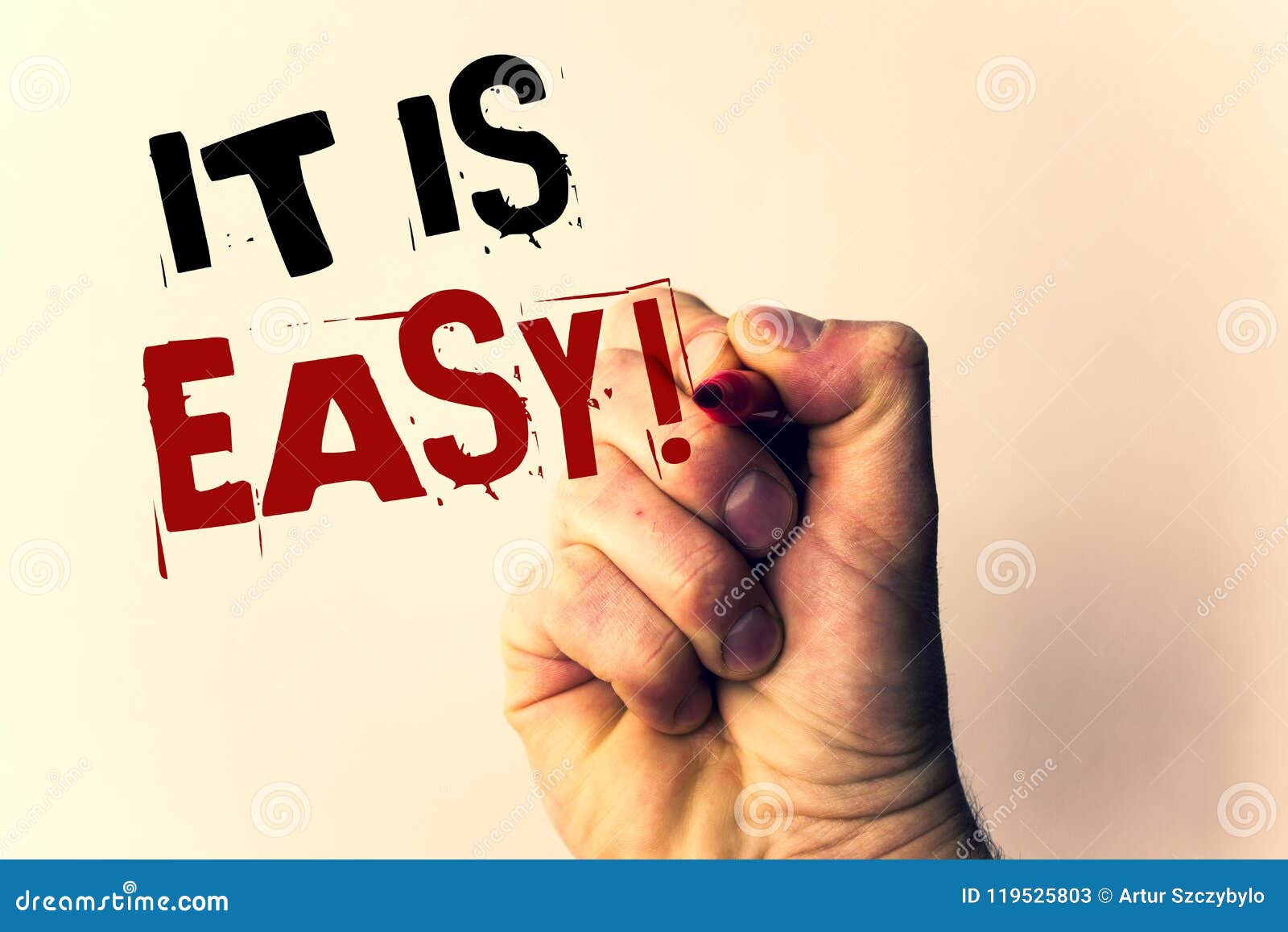 Handwriting Text Writing it is Easy Motivational Call. Concept Meaning ...