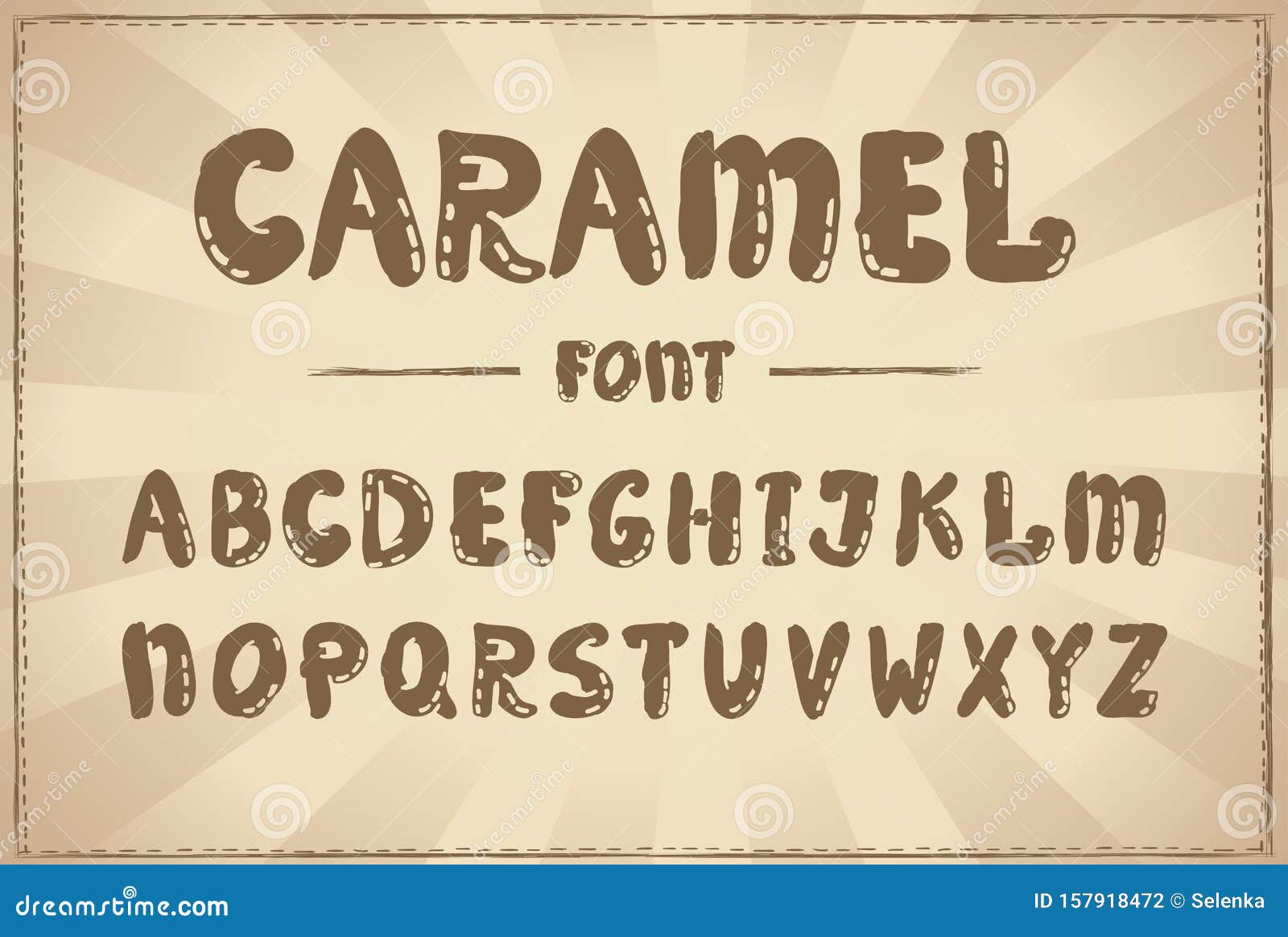 Handwriting Vector Font, Cartoon Caramel Typography Design Stock Vector ...