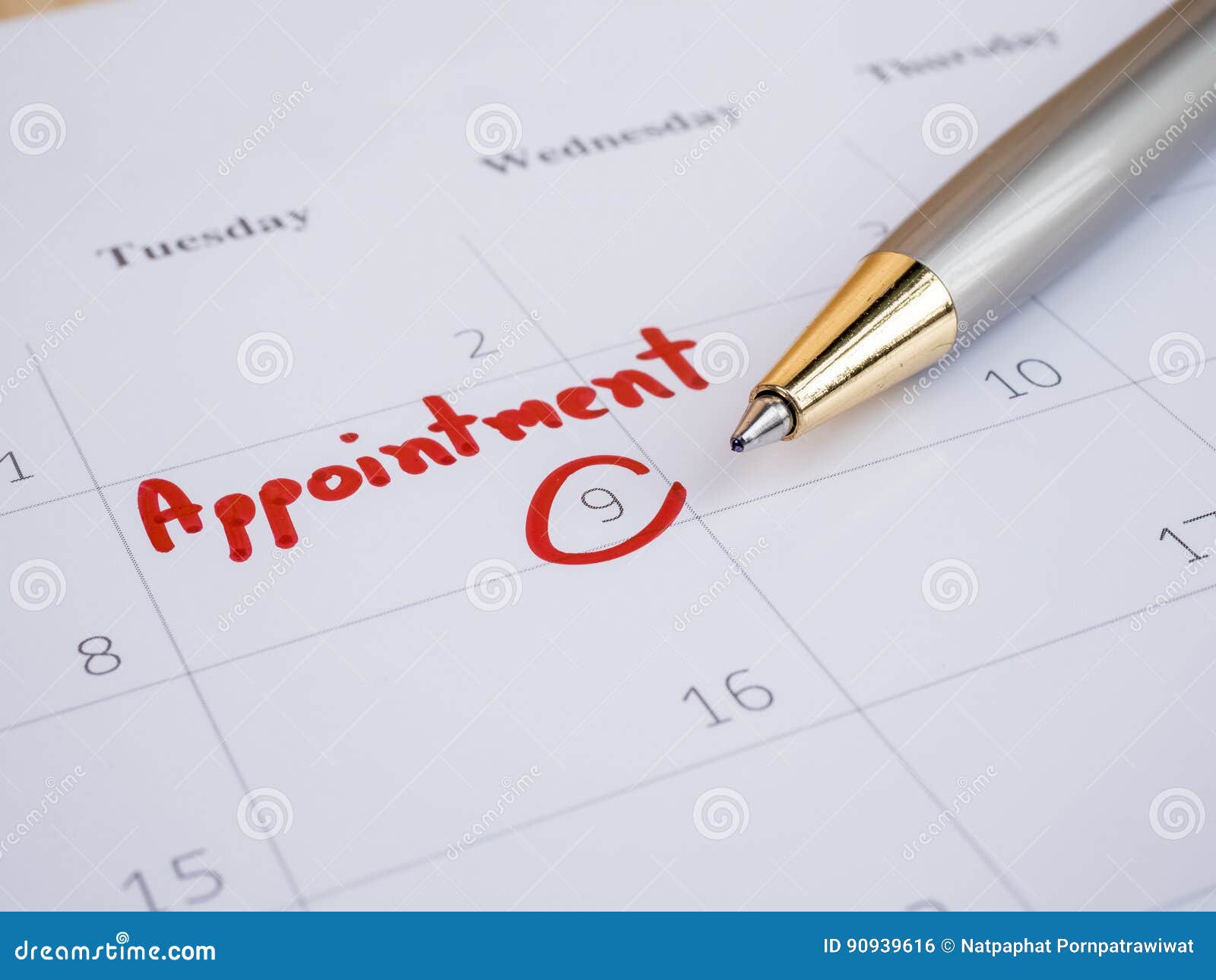 Handwriting Word Appointment on Calendar 2 Stock Photo - Image of ...