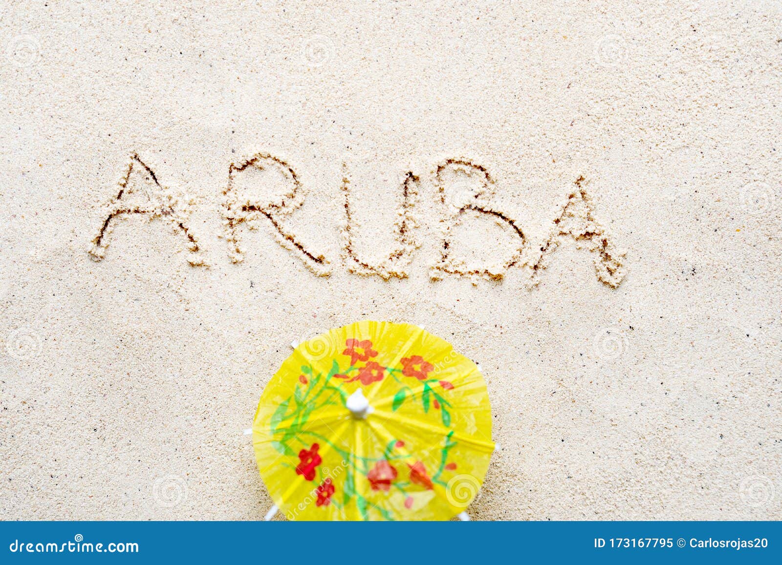 Handwriting words `Aruba` stock image. Image of caribbean - 173167795