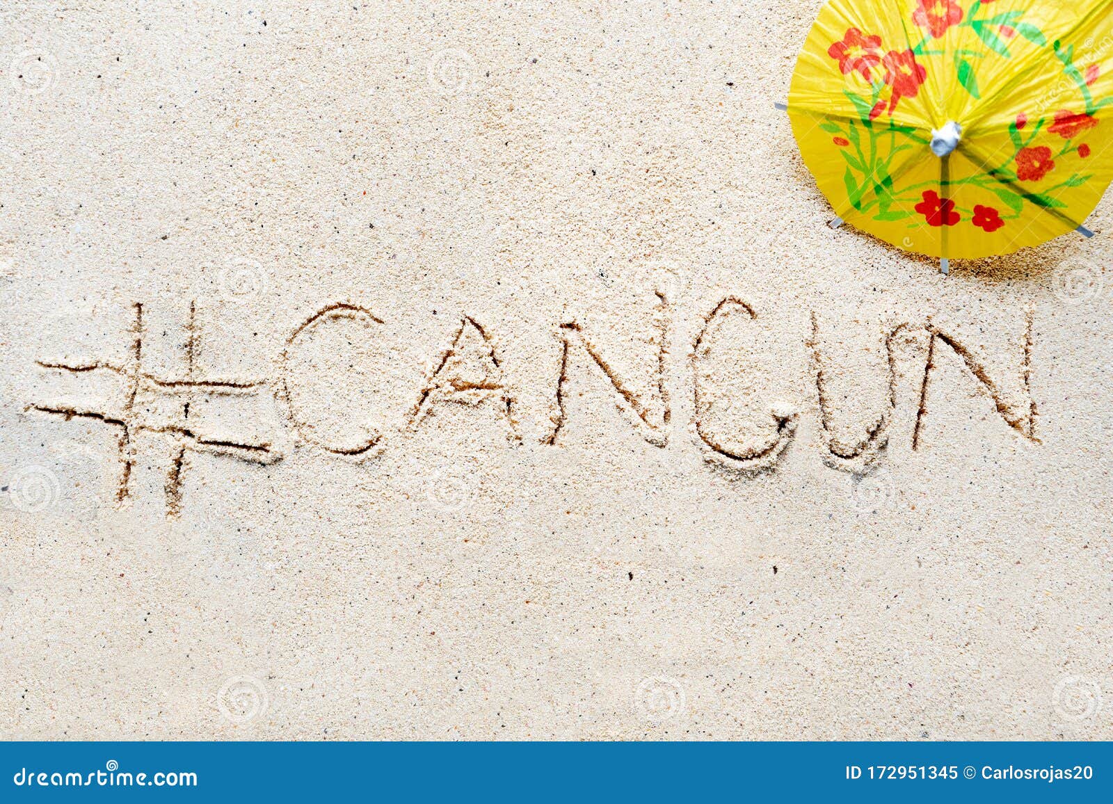 Handwriting words #Cancun stock image. Image of relaxation - 172951345