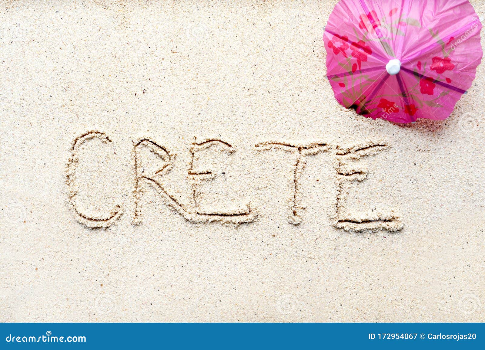 Handwriting words Crete stock image. Image of coastline - 172954067