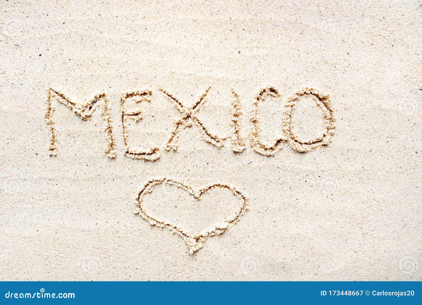 Handwriting words `Mexico` stock image. Image of beach - 173448667