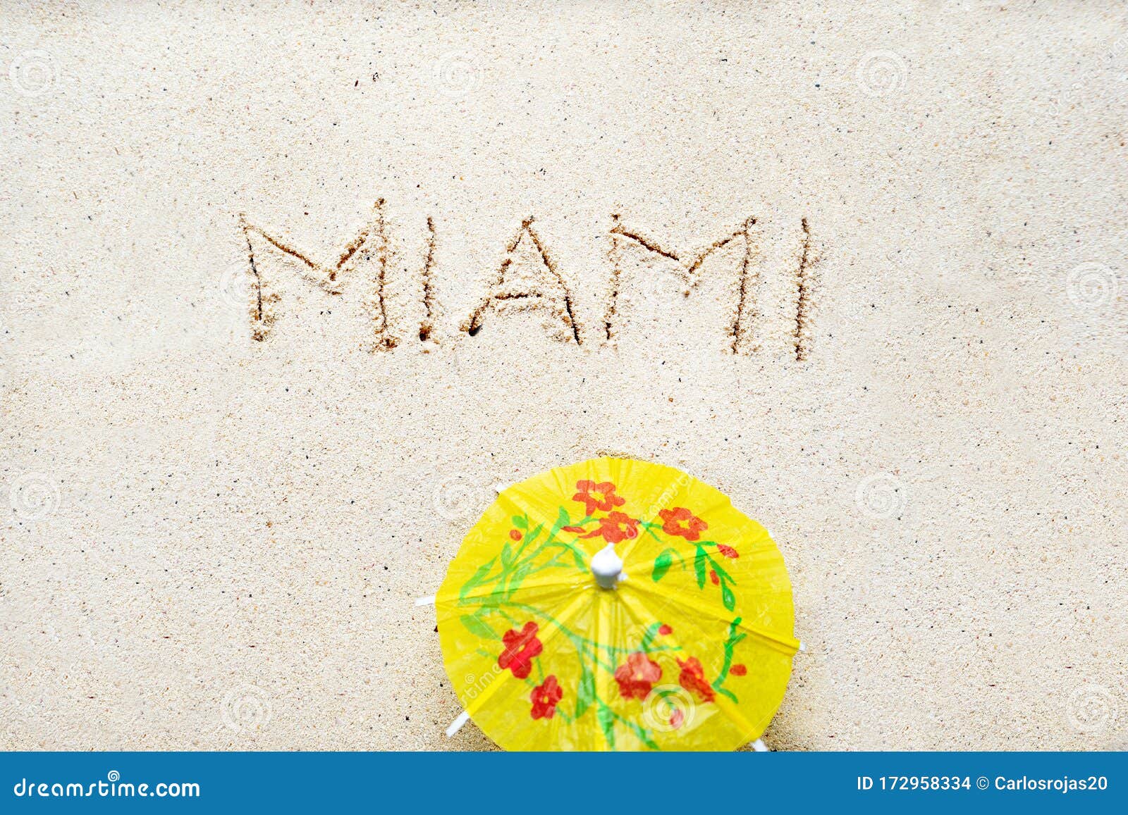 Handwriting words `miami` stock photo. Image of nature - 172958334