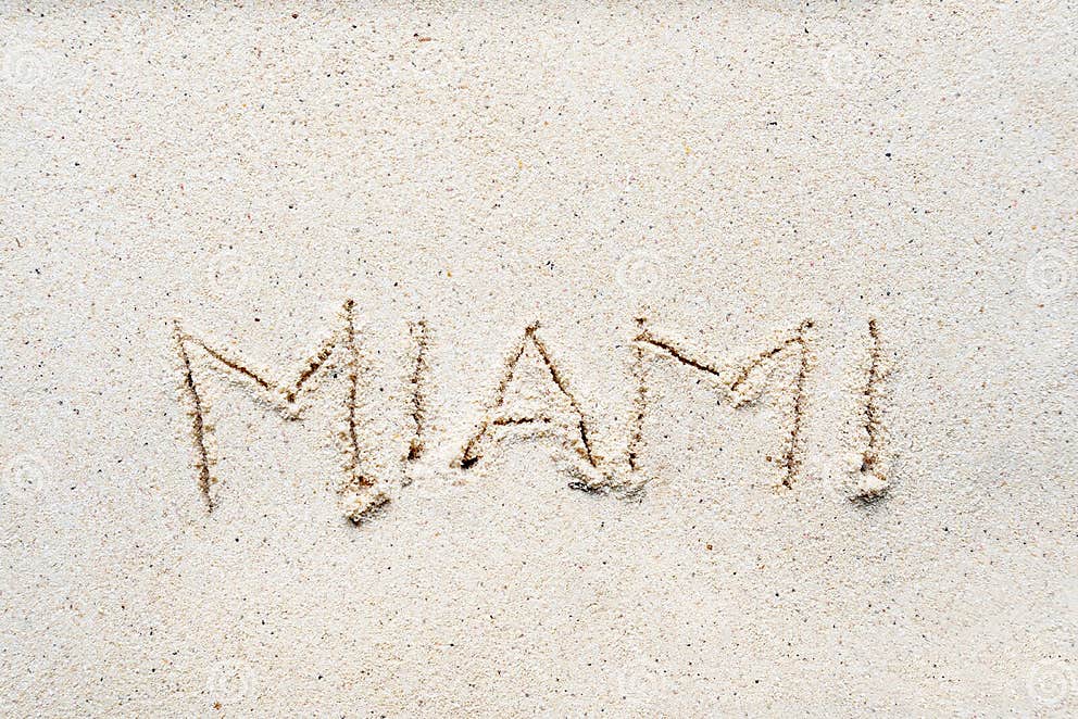 Handwriting words Miami stock photo. Image of letter - 172958858