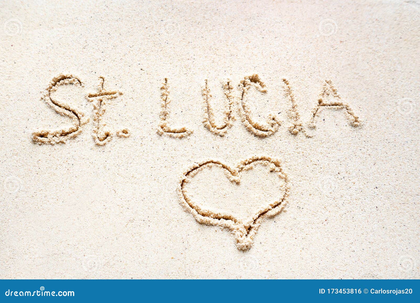 Handwriting Words `St Lucia` Stock Photo - Image of sunny, shore: 173453816