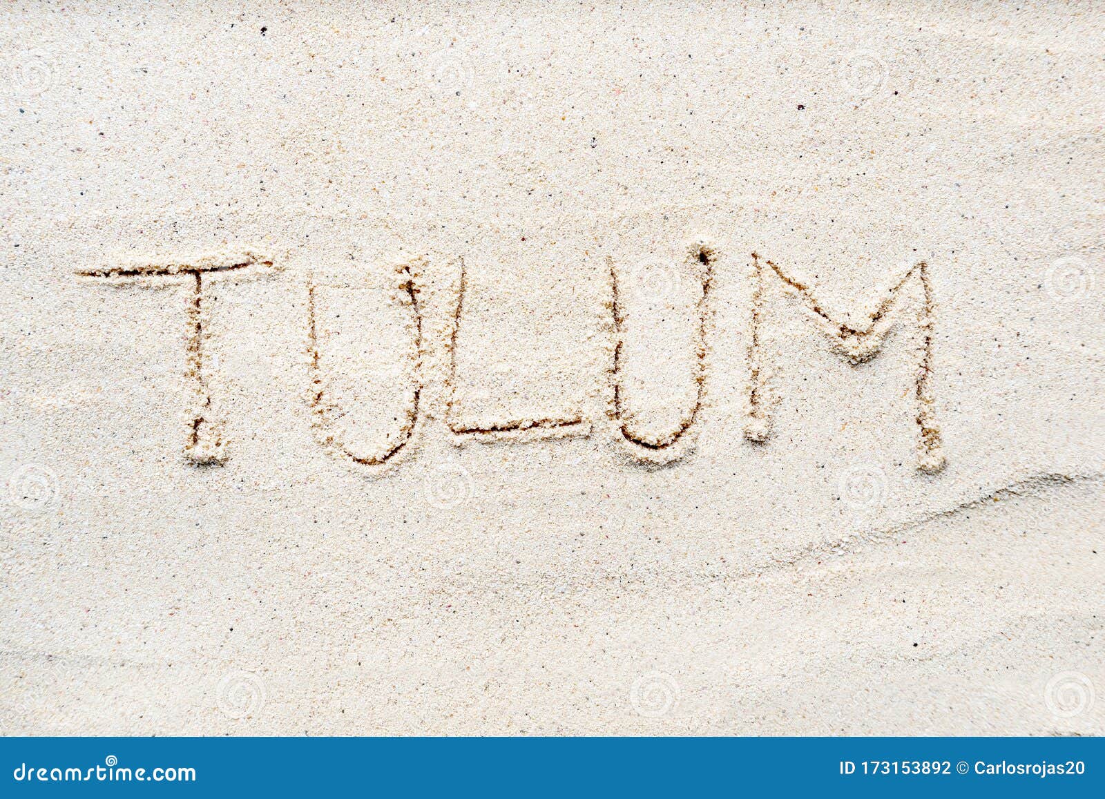 Handwriting words `Tulum` stock photo. Image of ocean - 173153892