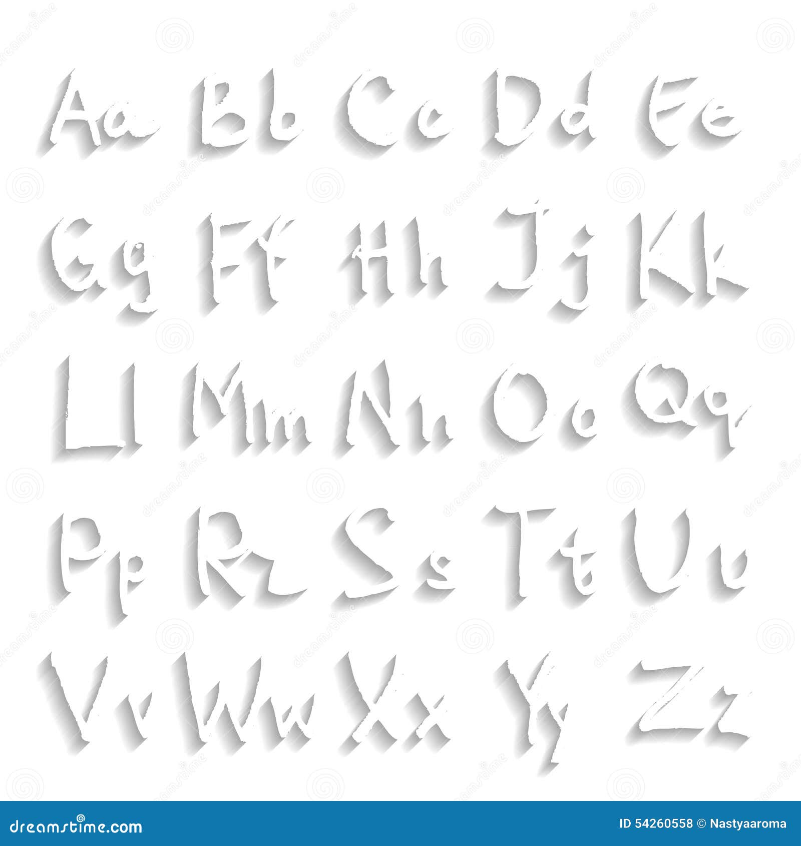 Handwritten ABC Alphabet with Leaf Stock Vector - Illustration of plant ...