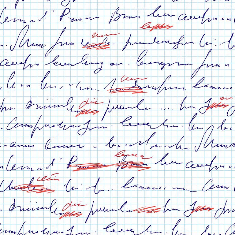 Handwritten Abstract Text with Mistakes and Misprints Seamless Pattern ...