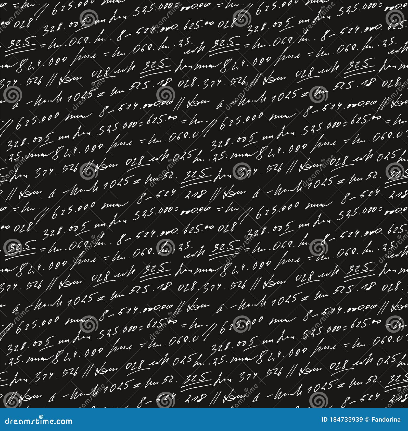 Handwritten Abstract Text and Numbers Vector Seamless Pattern, Vector ... Handwritten Abstract Text and Numbers Vector Seamless Pattern, Vector ...
