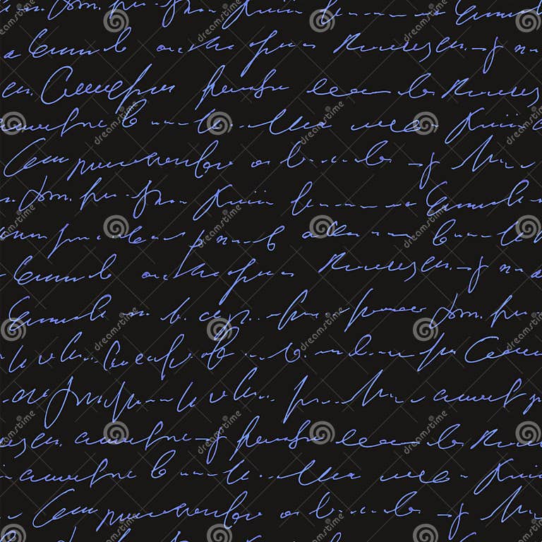 Handwritten Abstract Text Seamless Pattern, Cursive Script Background ...